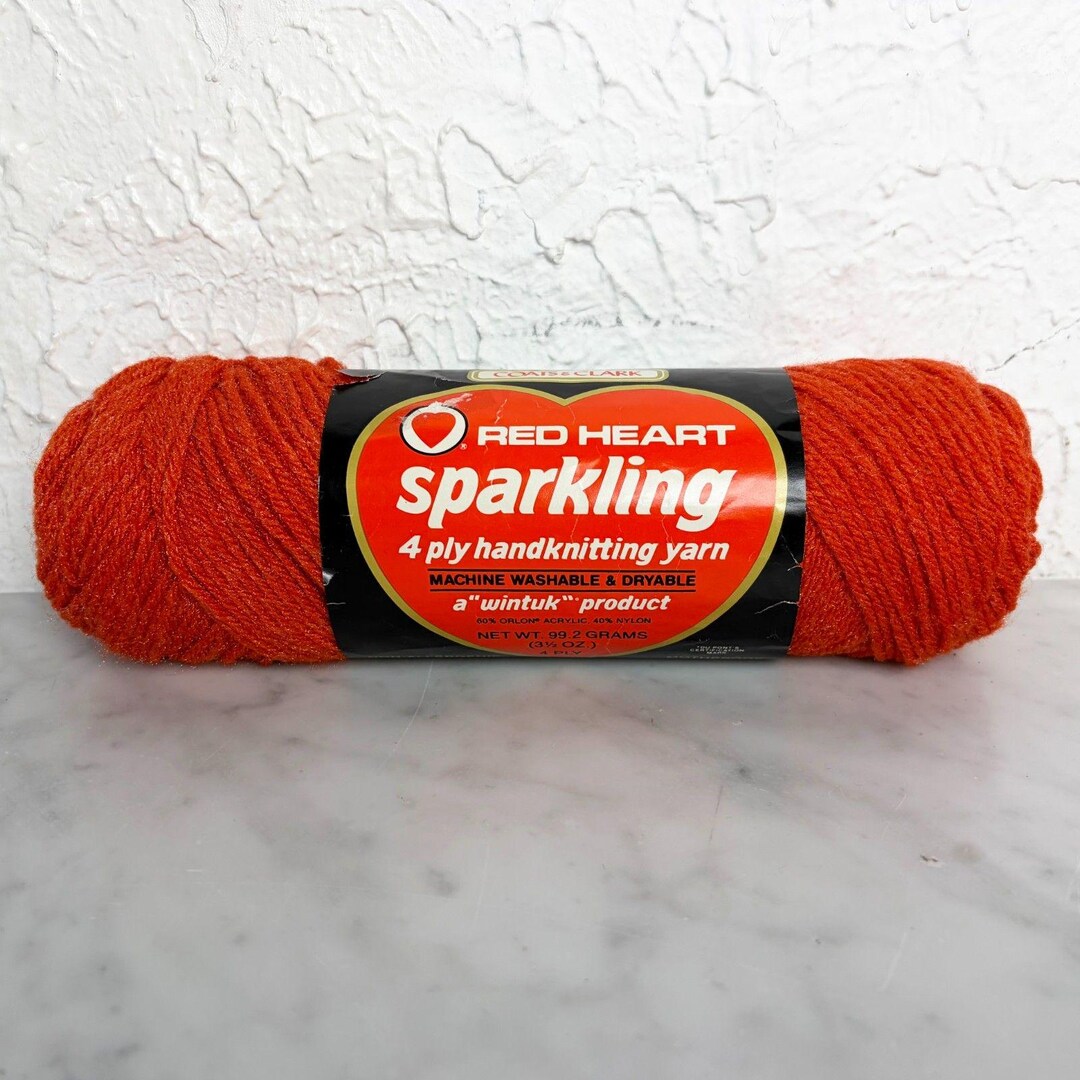 Vintage Red Heart Sparkling Wintuk 4 Ply Yarn - 1 Skein Rust #123 - Etsy