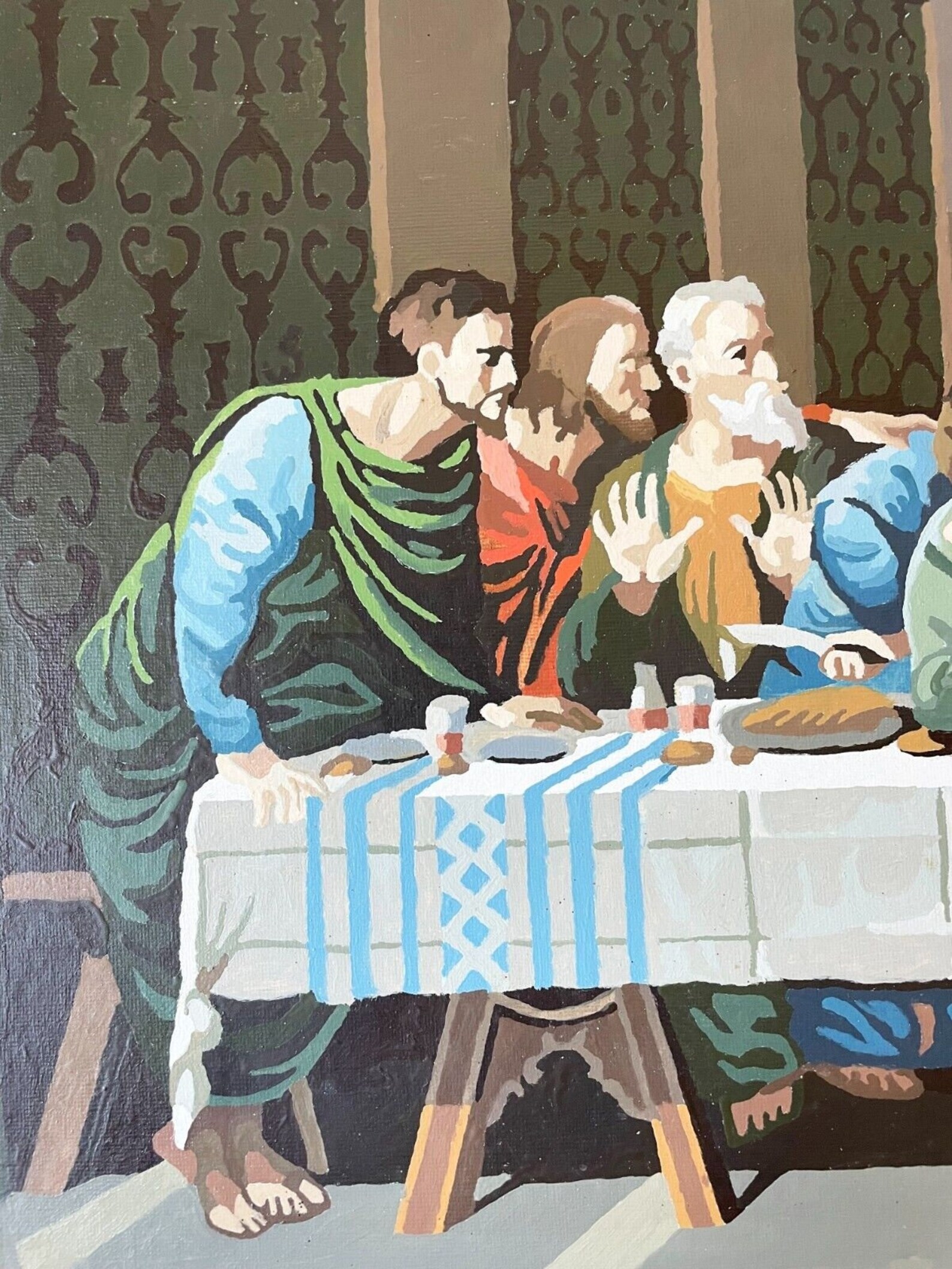 The Last Supper Paint by Number Completed & Framed Painting Vintage 18 ...