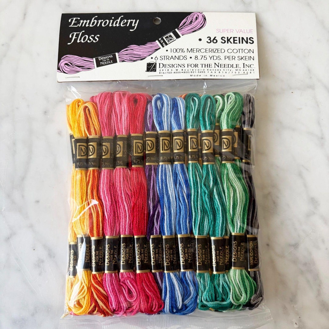 Designs for the Needle Embroidery Floss 36 Skeins Variegated 100% ...