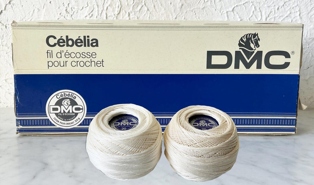 DMC Cebelia Size 20 Cotton Crochet Thread - 1 Box 10 Balls 6 White/4 ...