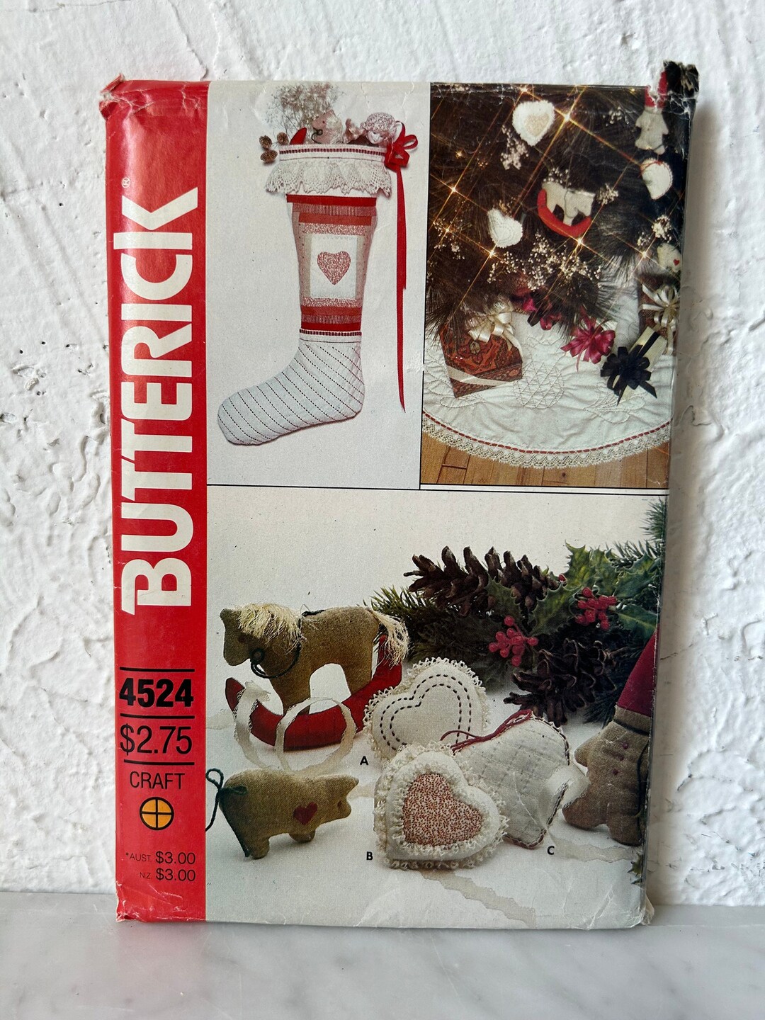 Butterick Christmas Stocking-ornaments-tree Skirt Sewing Pattern 4524 ...