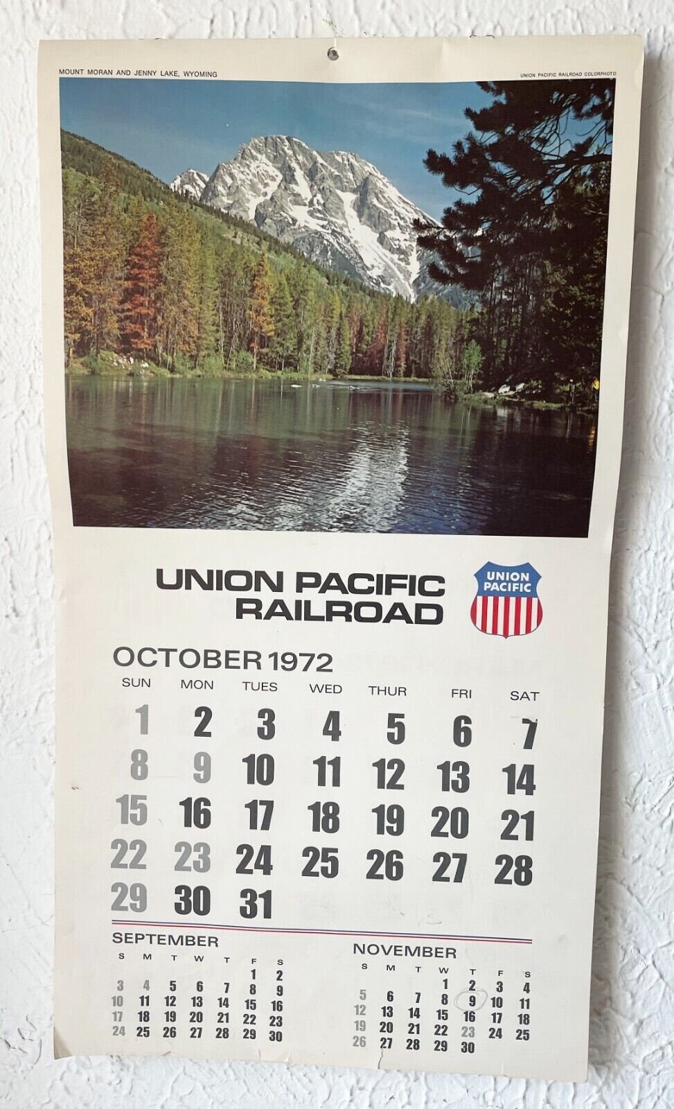 Union Pacific Railroad Wall Calendar Vintage 1972 US Landscape ...