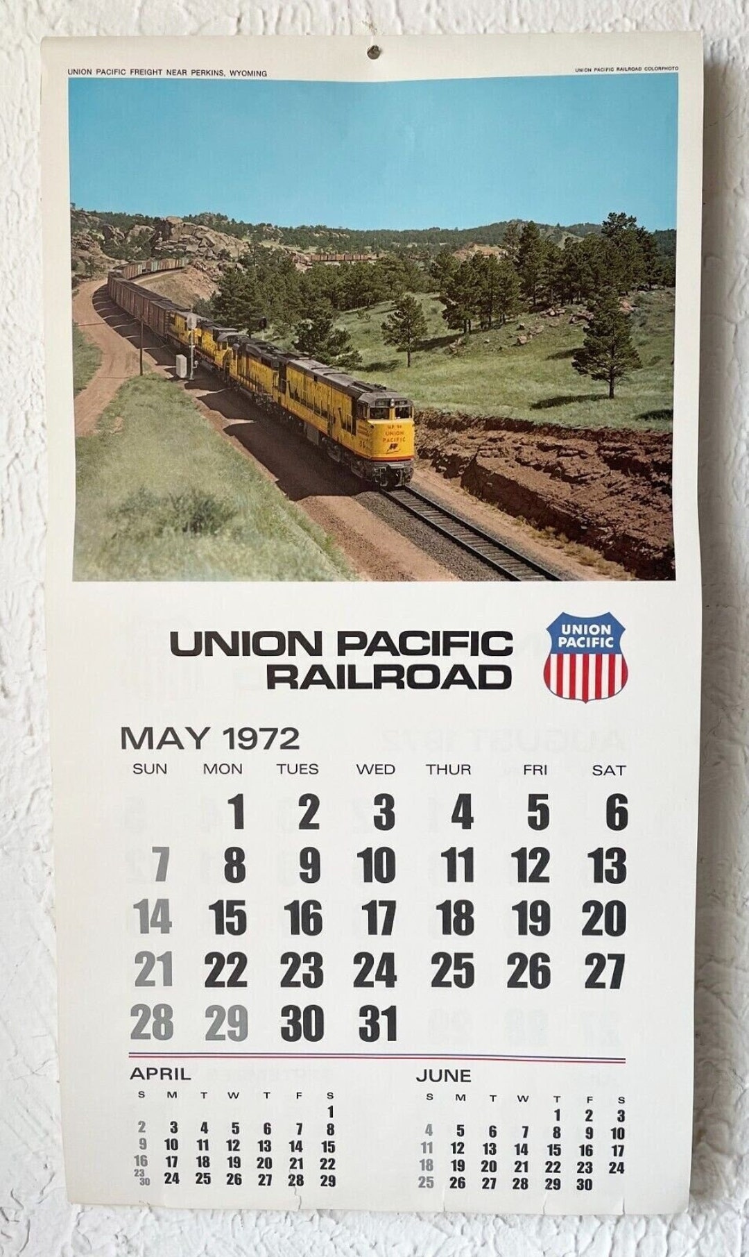 Union Pacific Railroad Wall Calendar Vintage 1972 US Landscape ...