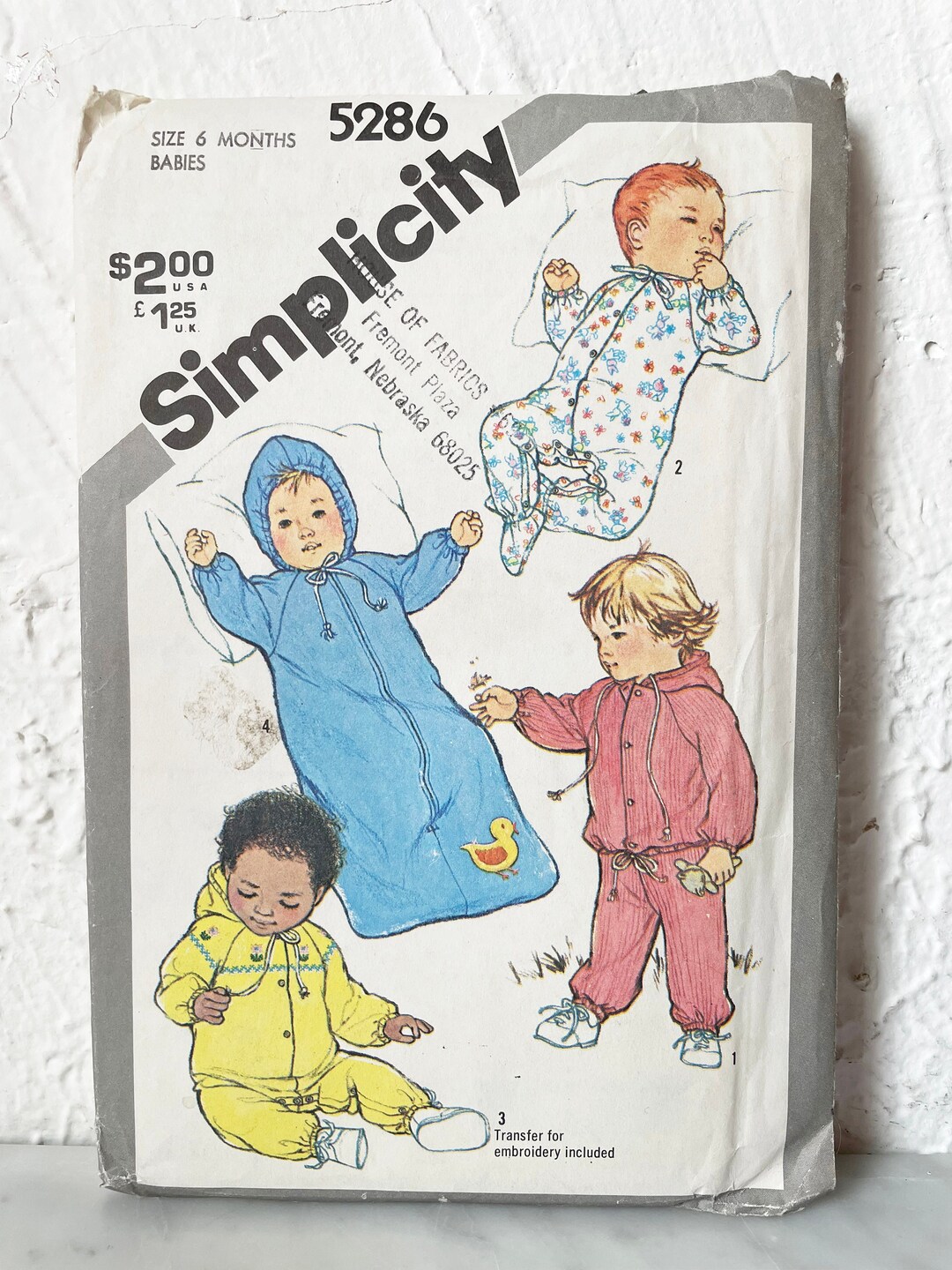 Simplicity Babies Bunting Coverall Pants Jacket Sewing Pattern 5286 - 6 ...