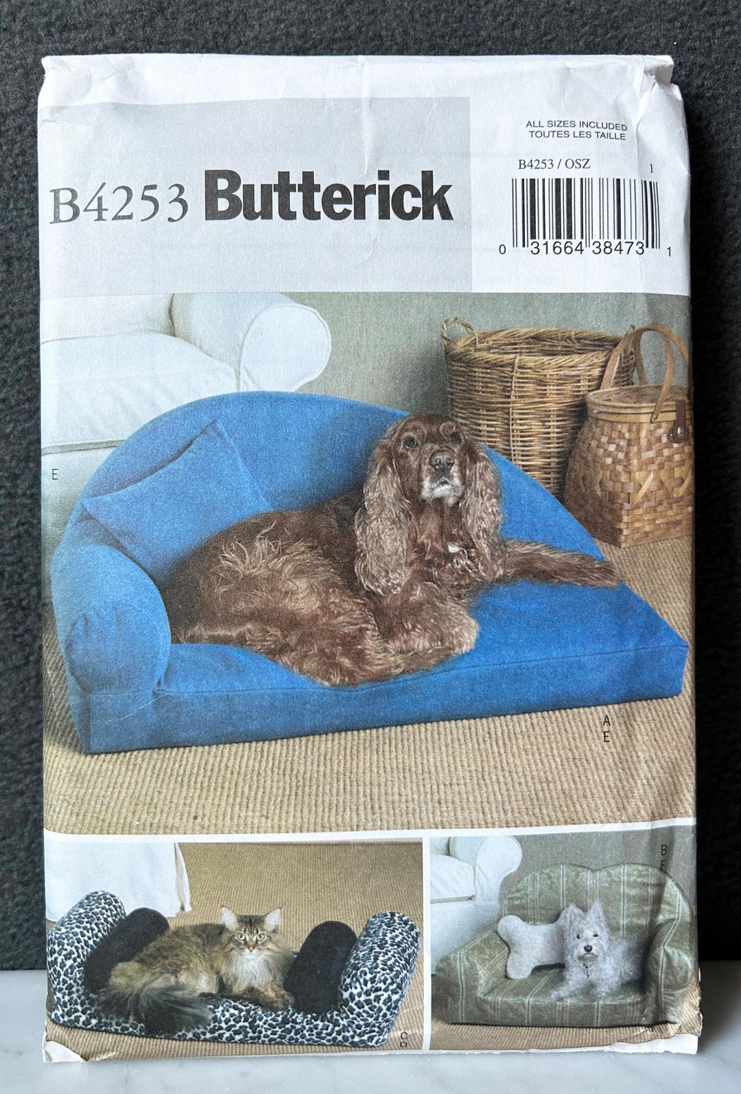 Simplicity Pet Beds and Pillows 3 Sizes Zippered Slipcovers Sewing ...