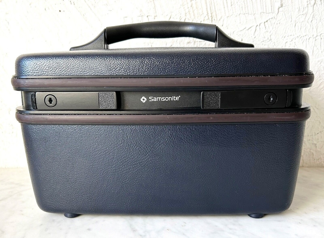 Vintage Samsonite Blue Profile II Carry on Makeup Train Case Mirror ...