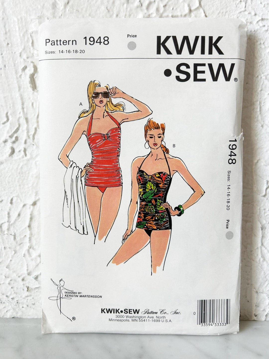 Kwik Sew Ladies Swimsuit Vintage Sewing Pattern #1948 Misses' Sizes 14 ...