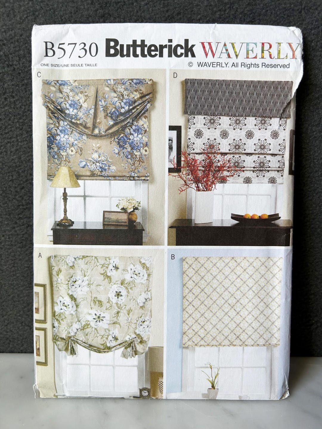 Butterick Waverly Window Shade and Valance Home Decor Sewing Pattern ...