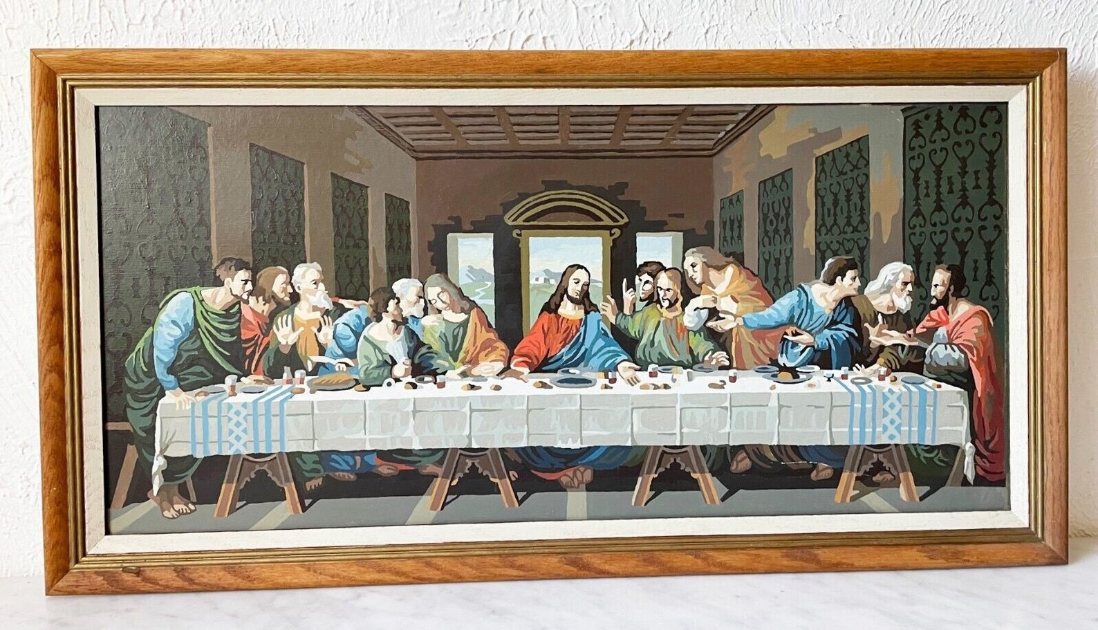 The Last Supper Paint by Number Completed & Framed Painting Vintage 18 ...
