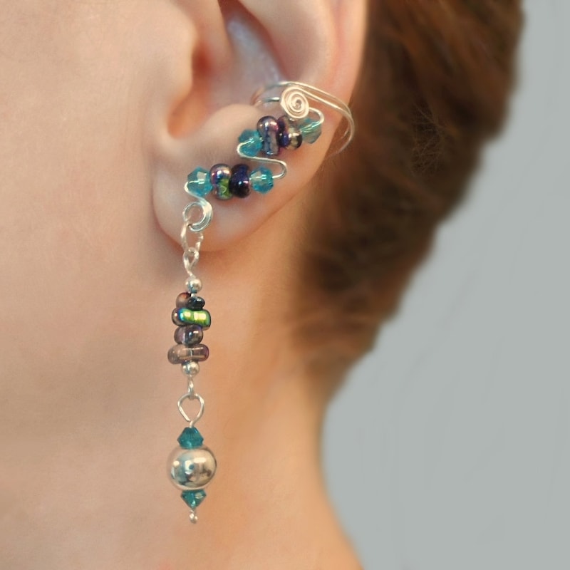 Blue Ear Cuff - Etsy