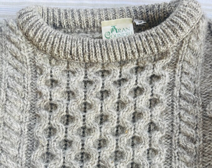 Vintage Pure Wool Aran Country Knitware Ireland Sweater / Size S Irish ...