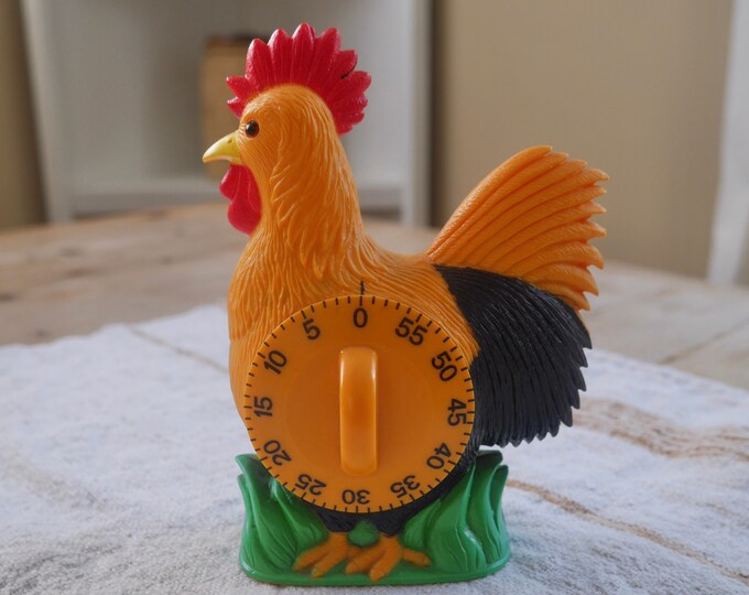Rare Vintage Rooster Kitchen Timer / 60 Minute Kitchen Timer / Red ...