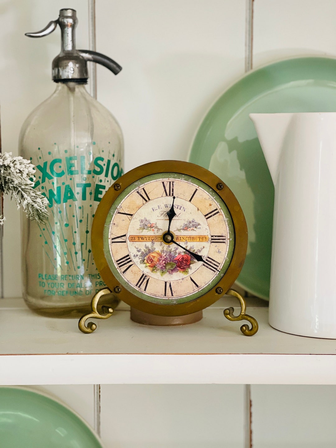 Timeworks Clock Berkeley California EF Westin Florist, Vintage Round ...