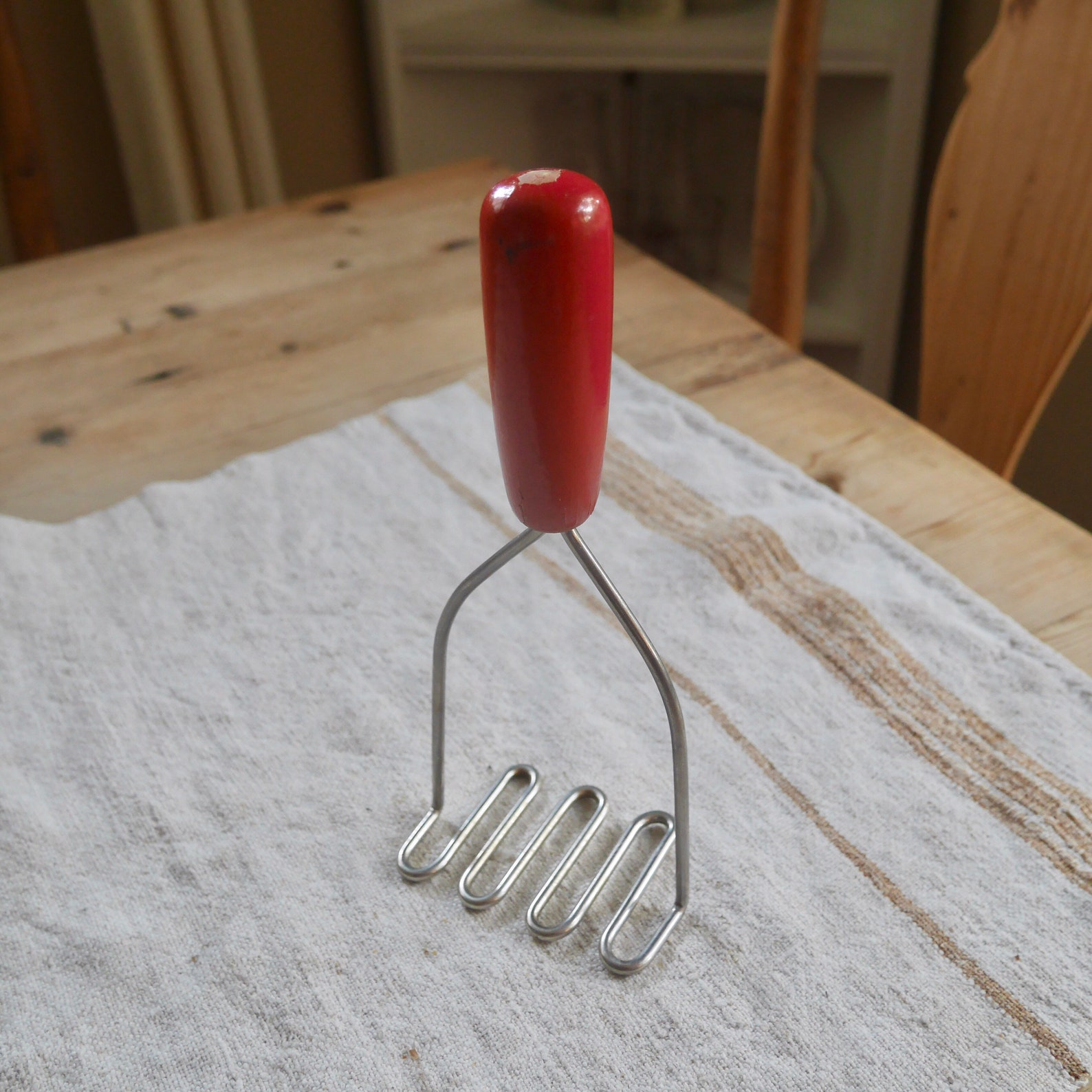 Vintage Masher With Red Wood Handle / Red Wood Handle Kitchen - Etsy