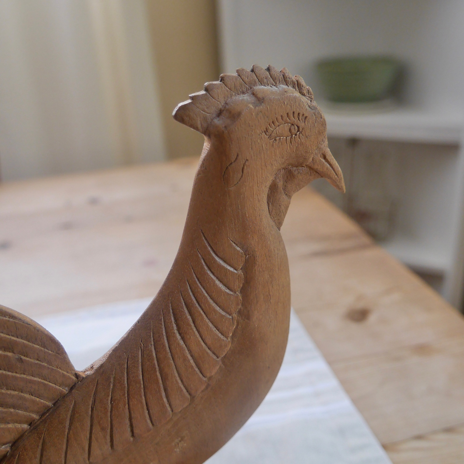 Vintage Hand Carved Wood Rooster / Wooden Rooster / Shelf - Etsy