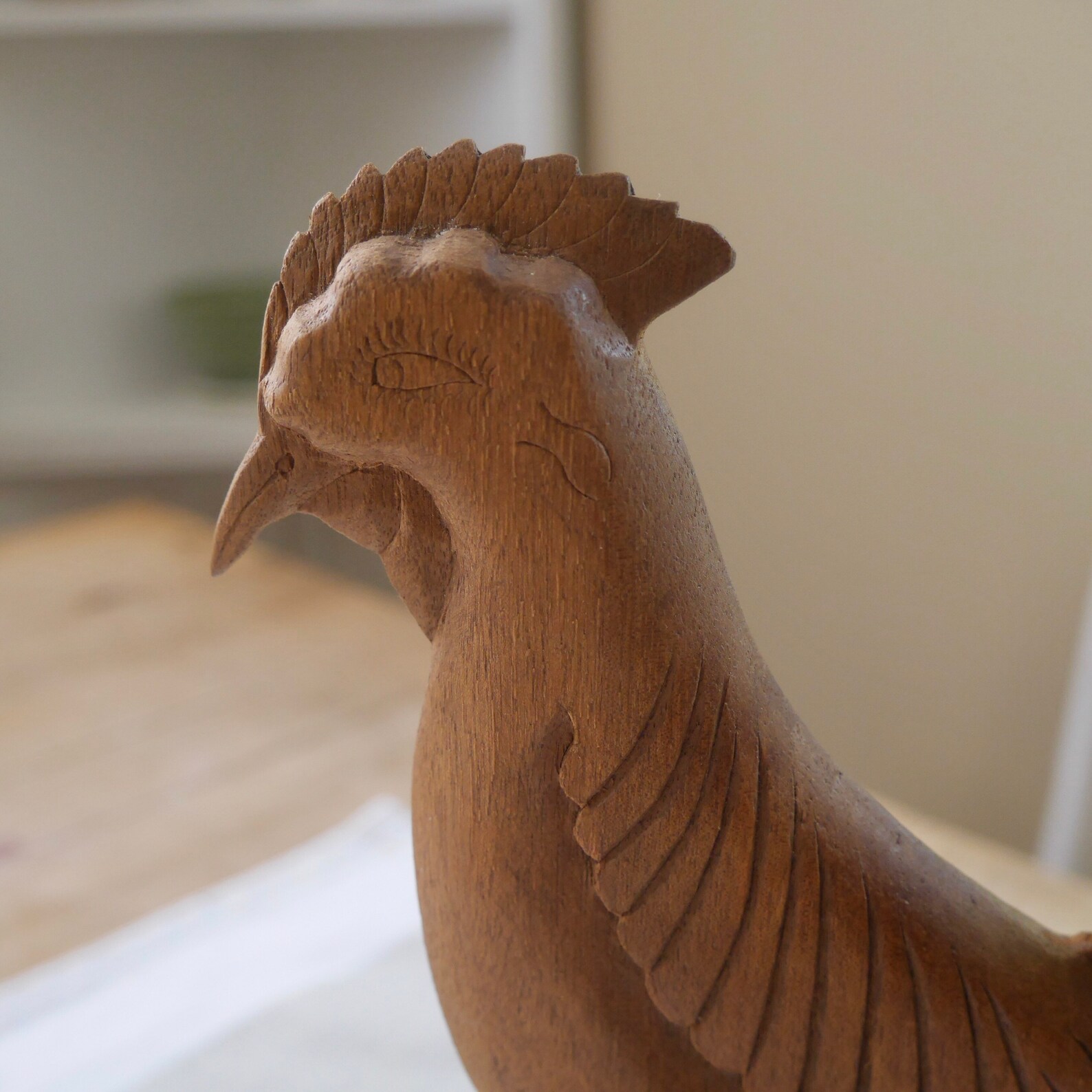 Vintage Hand Carved Wood Rooster / Wooden Rooster / Shelf - Etsy