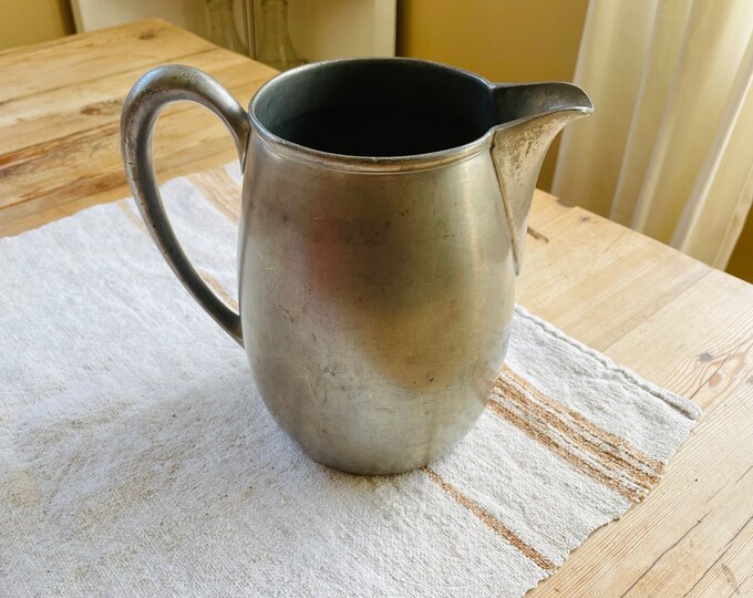 Rare Primitive Vintage Pewter Pitcher, Brewster Pewter Pitcher - Etsy