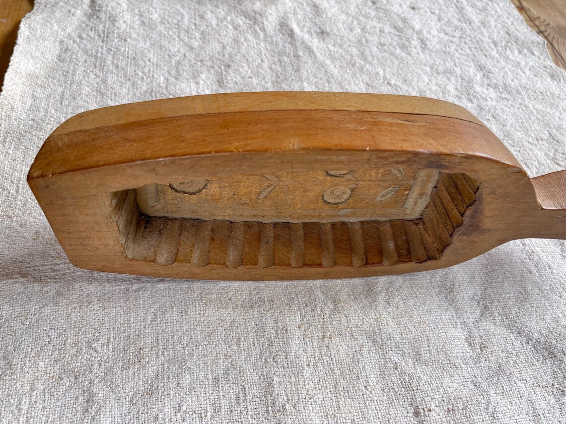 Antique French Wood Butter Mold: Floral Design, Primitive Farm Decor - Etsy