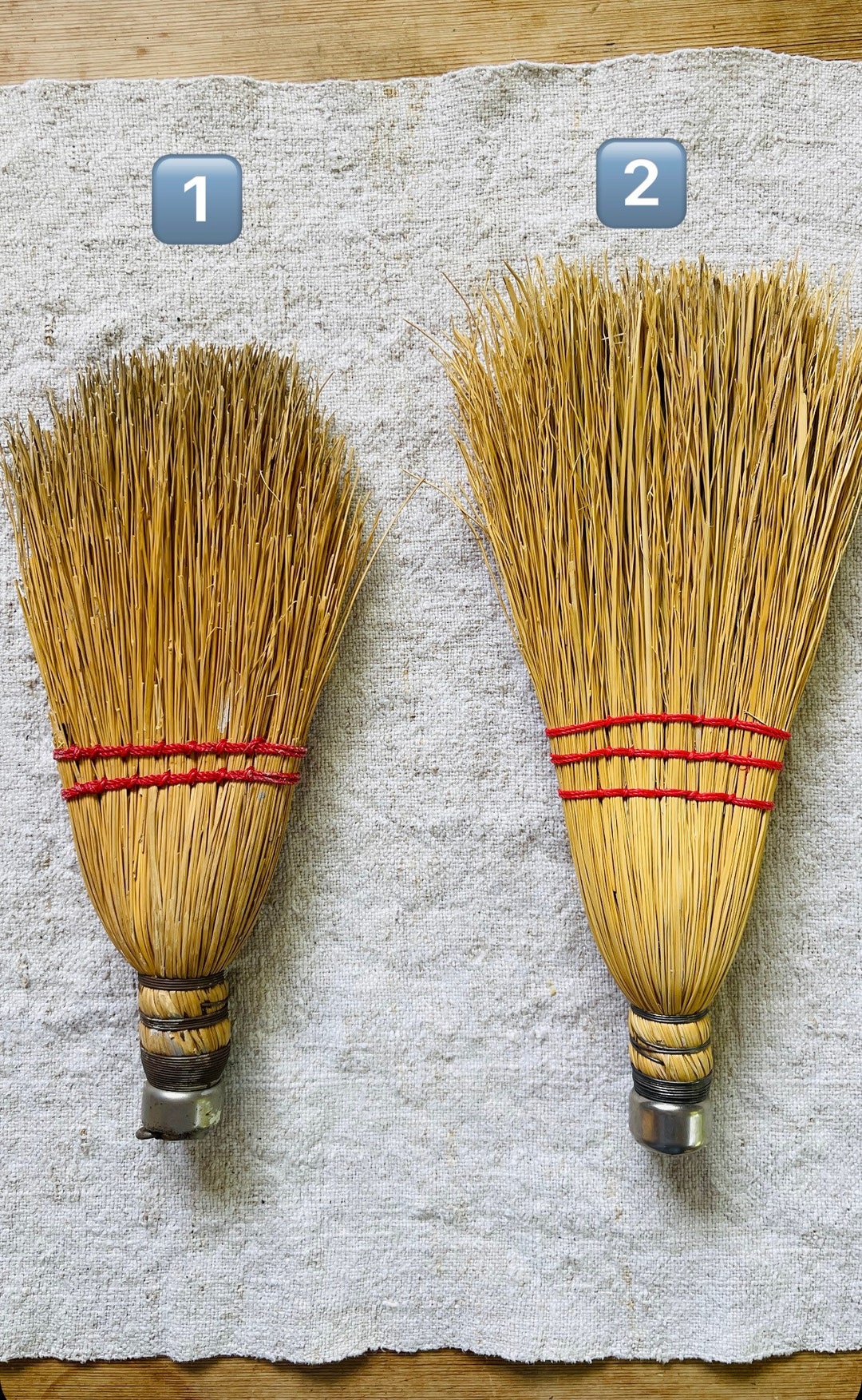 Authentic Vintage Hand Whisk With Red Stitching / Whisk Broom With Red ...