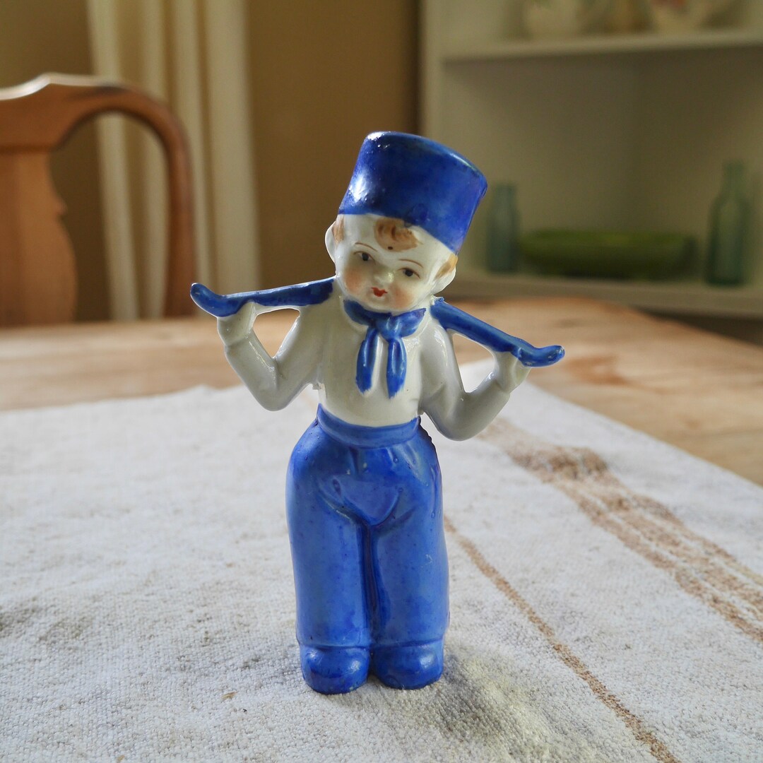 Vintage Sailor Boy Figurine: Blue and White Porcelain, Made in Japan - Etsy