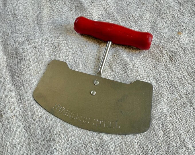 Vintage Herb Chopper, Stainless Steel Chopper With Wood Handle, Pastry ...