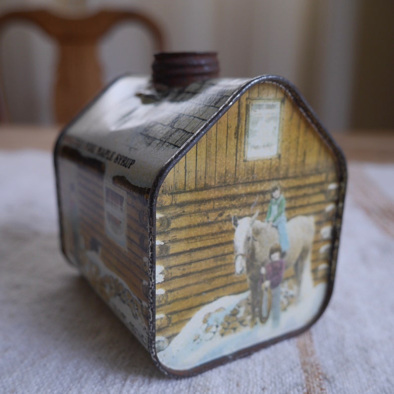 Vintage Maple Syrup Tin Log Cabin 1984 New England Container - Etsy