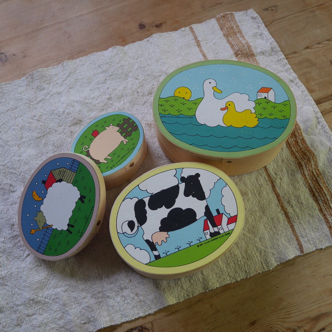 Vintage Wood Farmhouse Boxes by Lillian Vernon / Primitive Wood ...