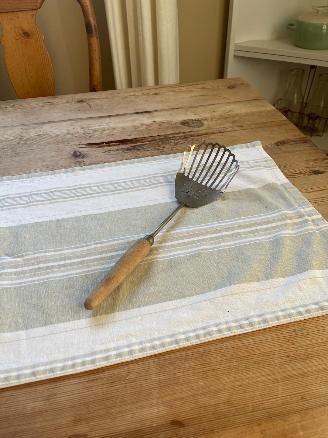 Vintage Chief USA Strainer Spatula Wood Handle / Vintage Kitchmajig ...