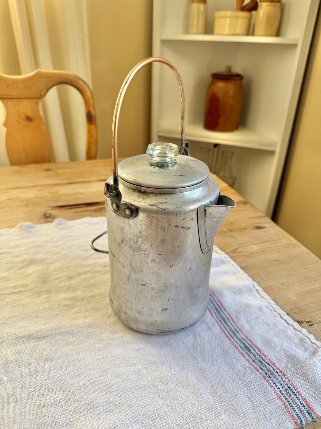 Vintage Comet Aluminum 9-cup Stovetop Percolator, Cowboy Campfire ...