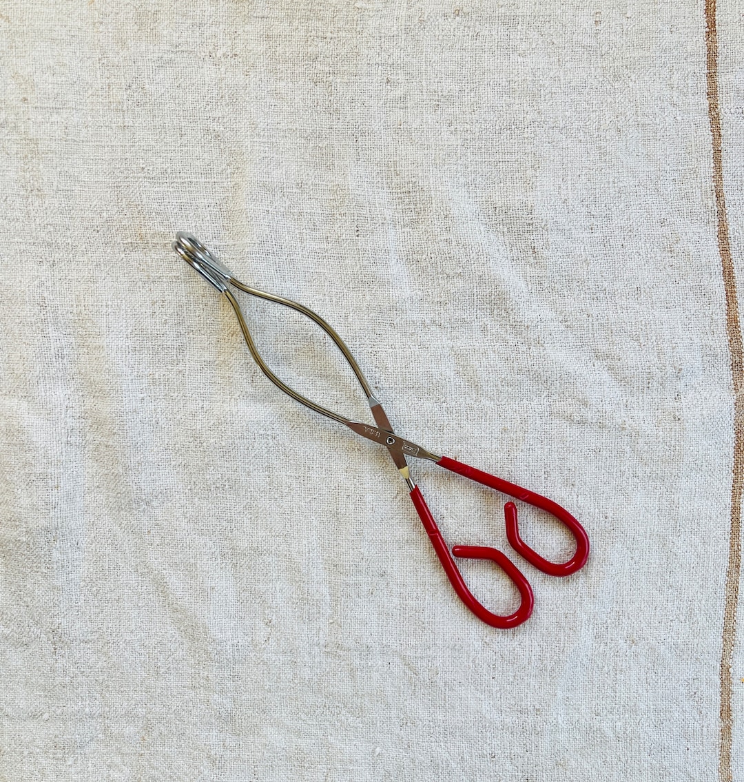 Vintage Tongs With Red Handle EKCO USA / Vintage Stainless Steel Tongs ...