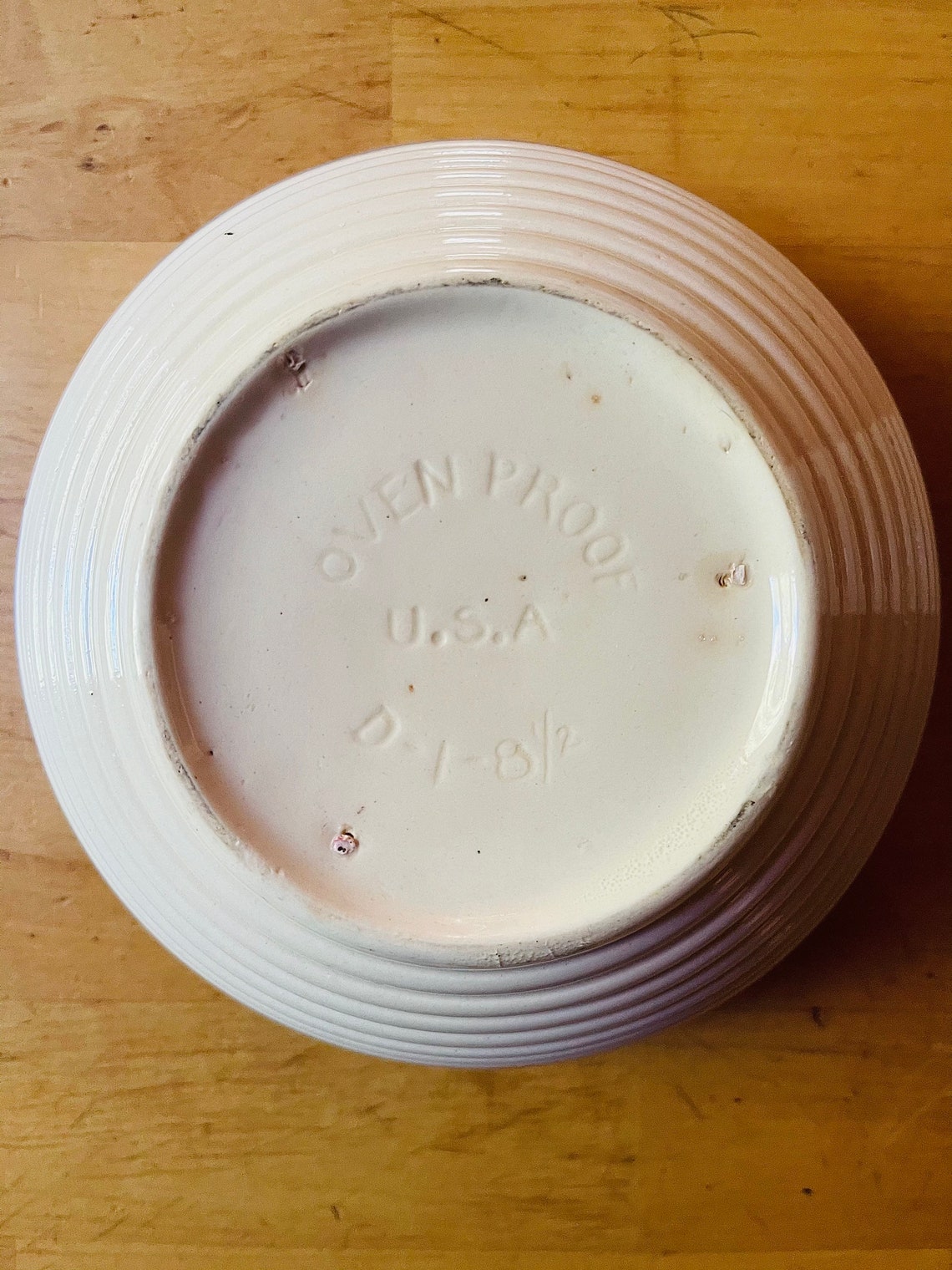 Vintage Striped Ceramic Bowl, USA Oven Proof Stoneware, 8.5" - Etsy