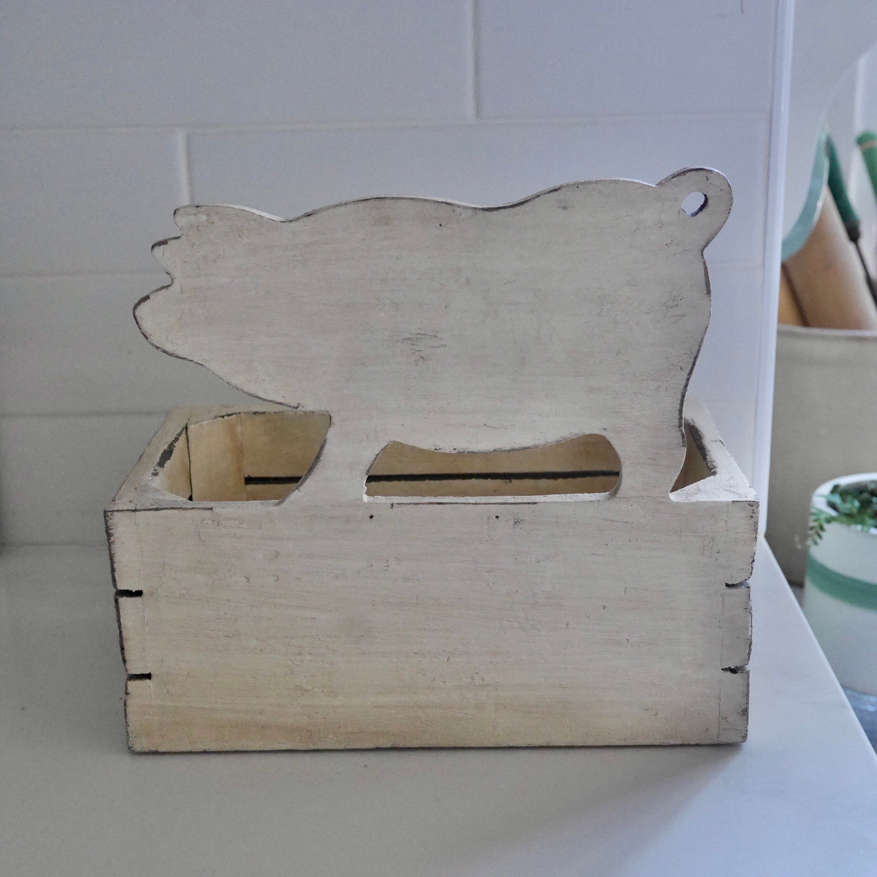 Vintage White Wood Farmhouse Pig Container Farmhouse Kitchen | Etsy