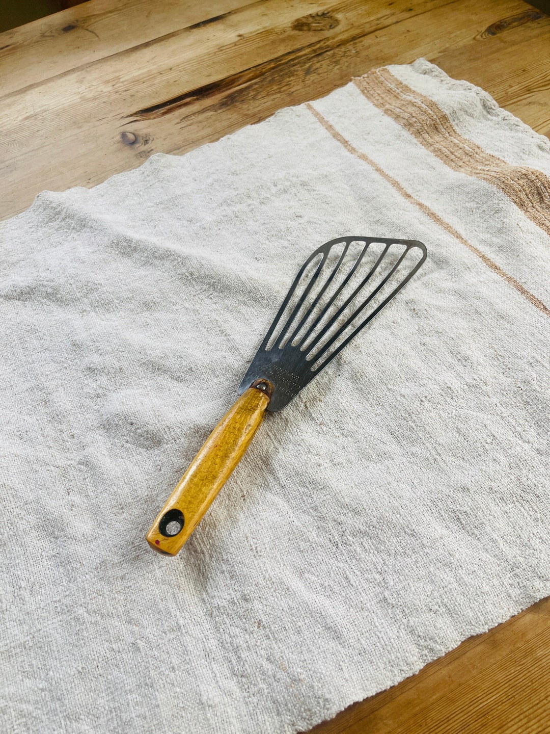 Vintage Batter Beater Wood Handle 10 / Vintage Mixing Blending Utensil ...