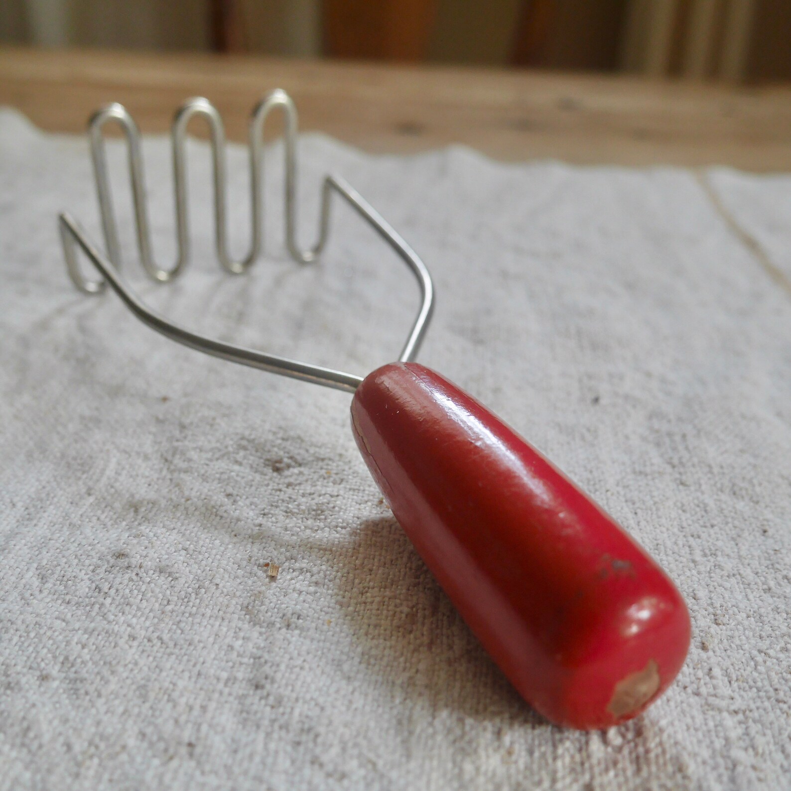 Vintage Masher With Red Wood Handle / Red Wood Handle Kitchen - Etsy
