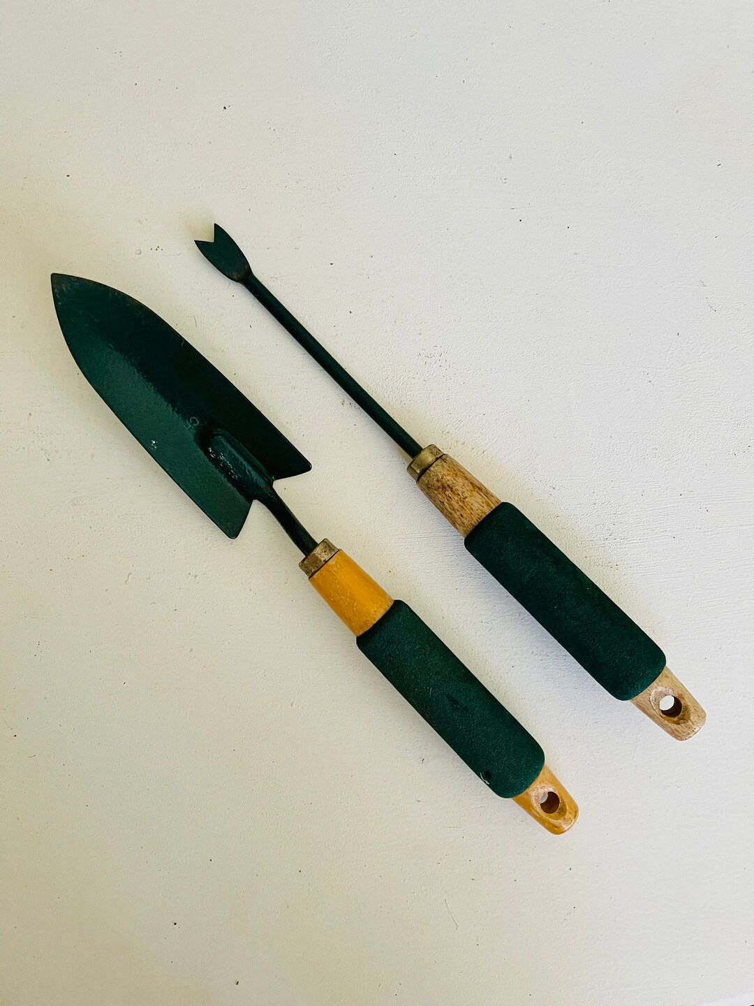 Vintage Green Garden Weeder and Shovel / Vintage Green Garden Utensils ...