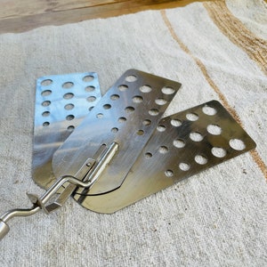Vintage Expandable Triple Blade Spatula Stainless Steel Wood Handle ...