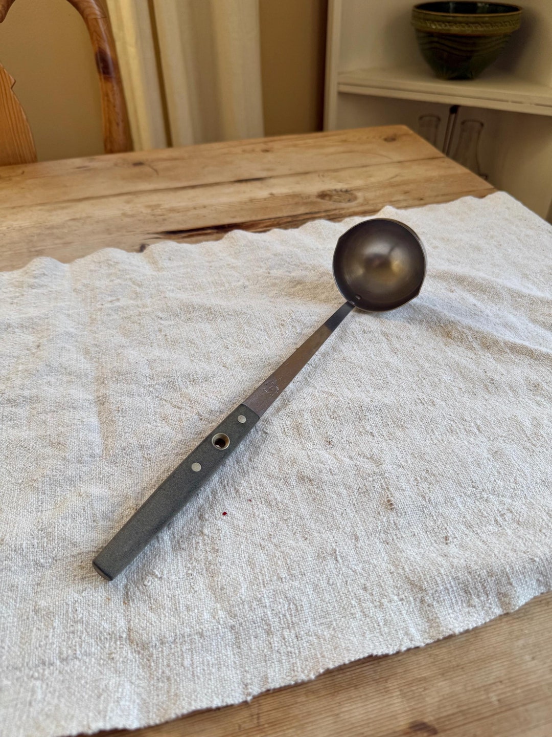 Authentic Vintage Ekco Flint Kitchen Ladle Stainless Steel Black Handle ...