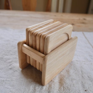 Vintage Wood Coaster Set Thailand / Six Solid Wood Coasters - Etsy