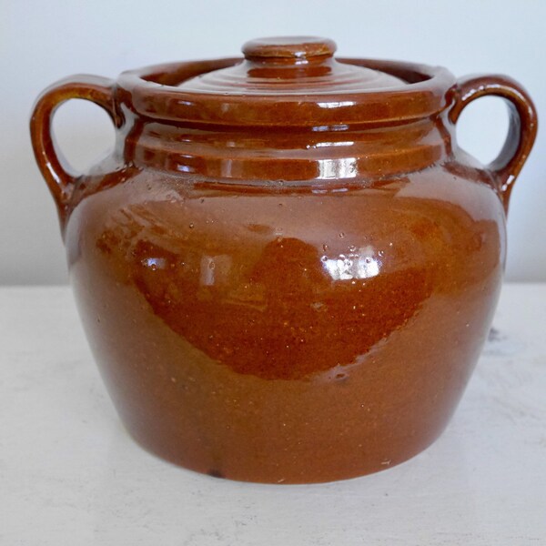 Stoneware Bean Pot - Etsy