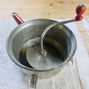 Vintage 1940's Foley Food Mill, Potato Masher With Red Wood Handle and ...