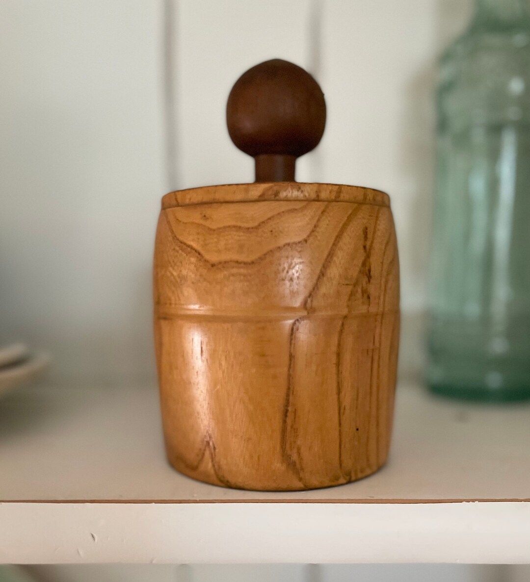 Large Vintage Wood Butter Press / Wood Butter Mold / Primitive Antique ...