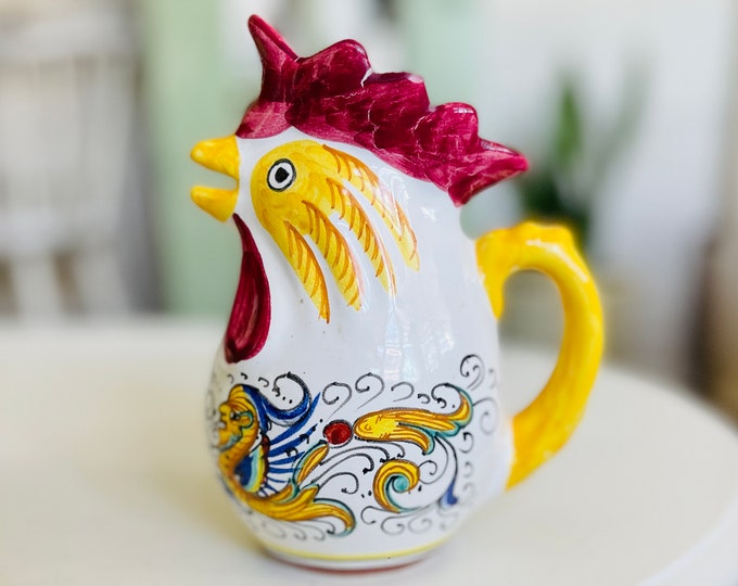 Hen Farmhouse Pitcher Handmade in Siena Italy, Farmhouse Pitcher ...