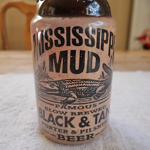 Mississippi Mud Slow Brewed Black and Tan Beer Bottle - Etsy