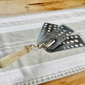 Vintage Expandable Triple Blade Spatula Stainless Steel Wood Handle ...