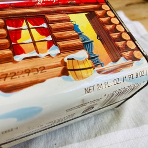 Vintage Tin Log Cabin Maple Syrup 1887 1987 100th Anniversary, Red Log ...