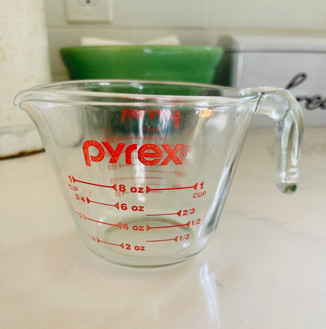 Vintage Pyrex 1-cup Measuring Cup, Red Lettering - Etsy