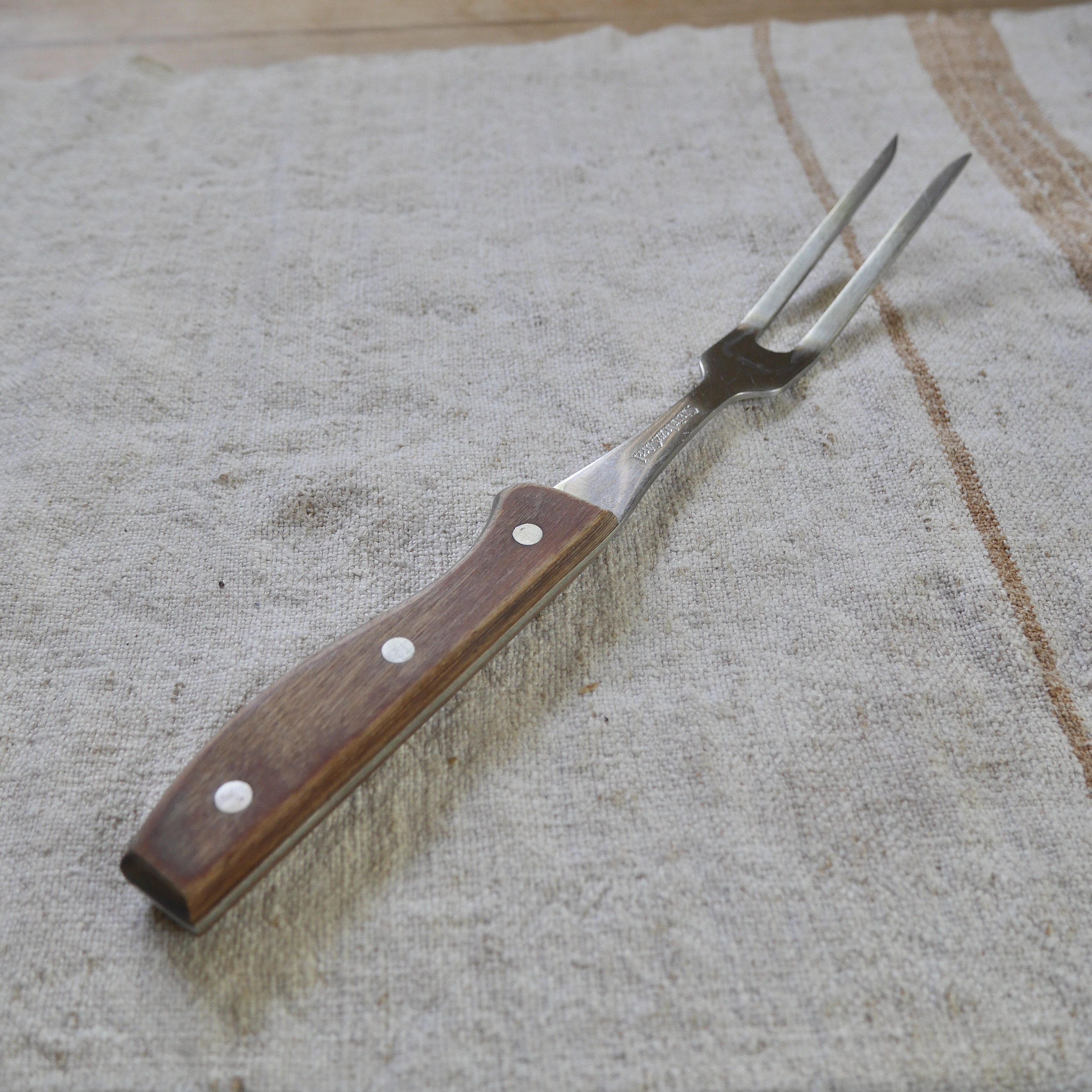 Vintage Interpur 12" Carving Fork Stainless Steel Japan With Wood ...