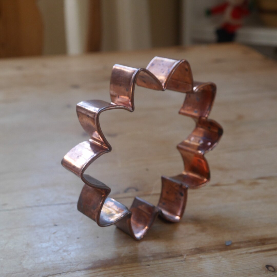 Vintage Large Copper Cookie Cutter / Antique Flower Copper Cookie ...