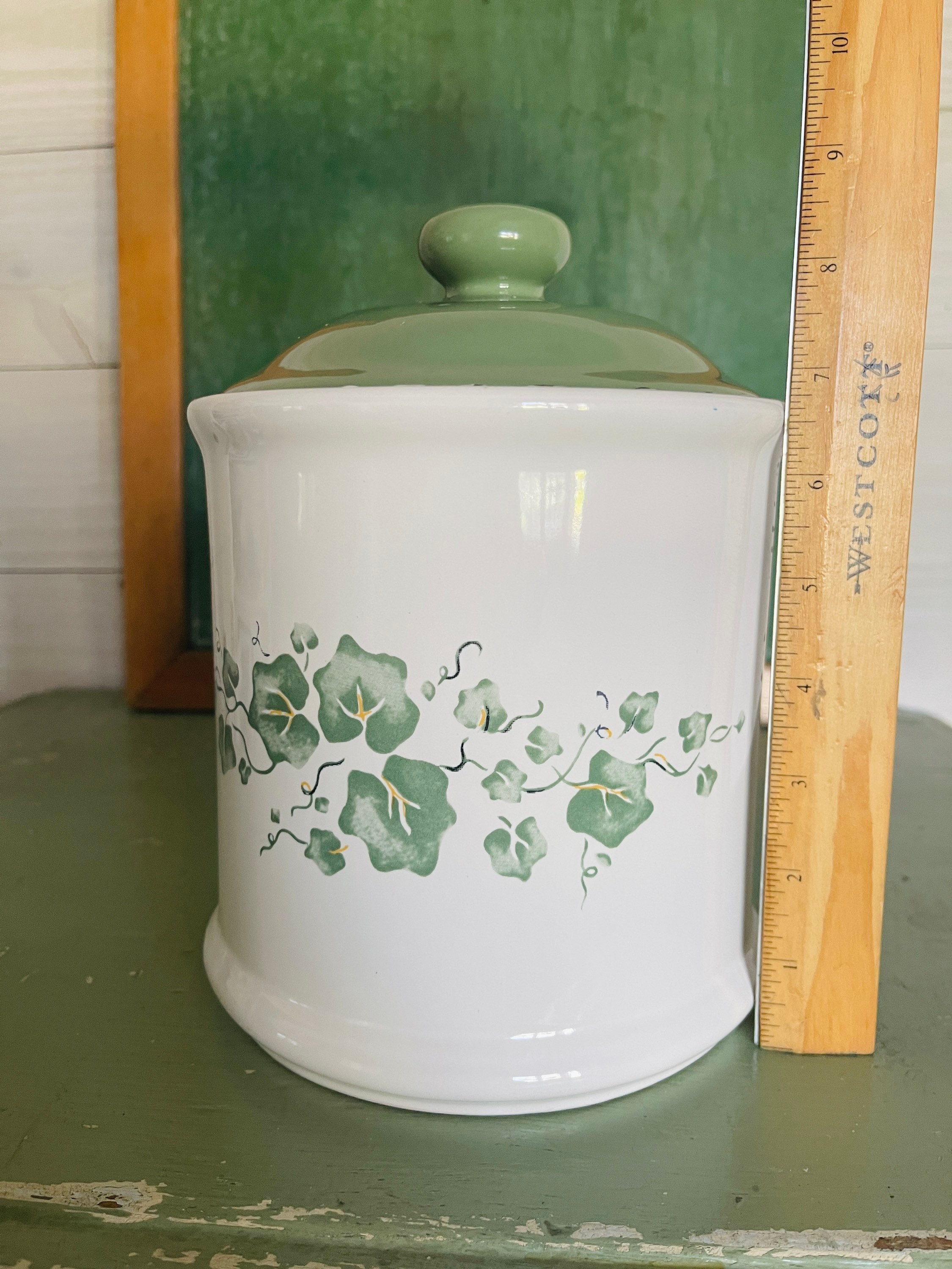 Beautiful Canister Crock With Lid / Jay Import Corelle - Etsy