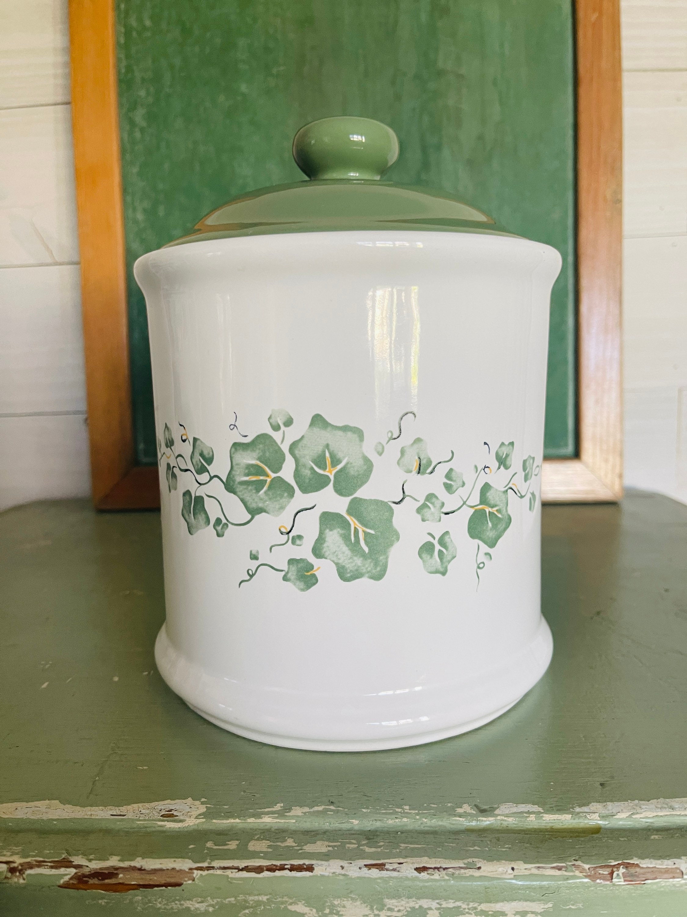 Beautiful Canister Crock With Lid / Jay Import Corelle - Etsy